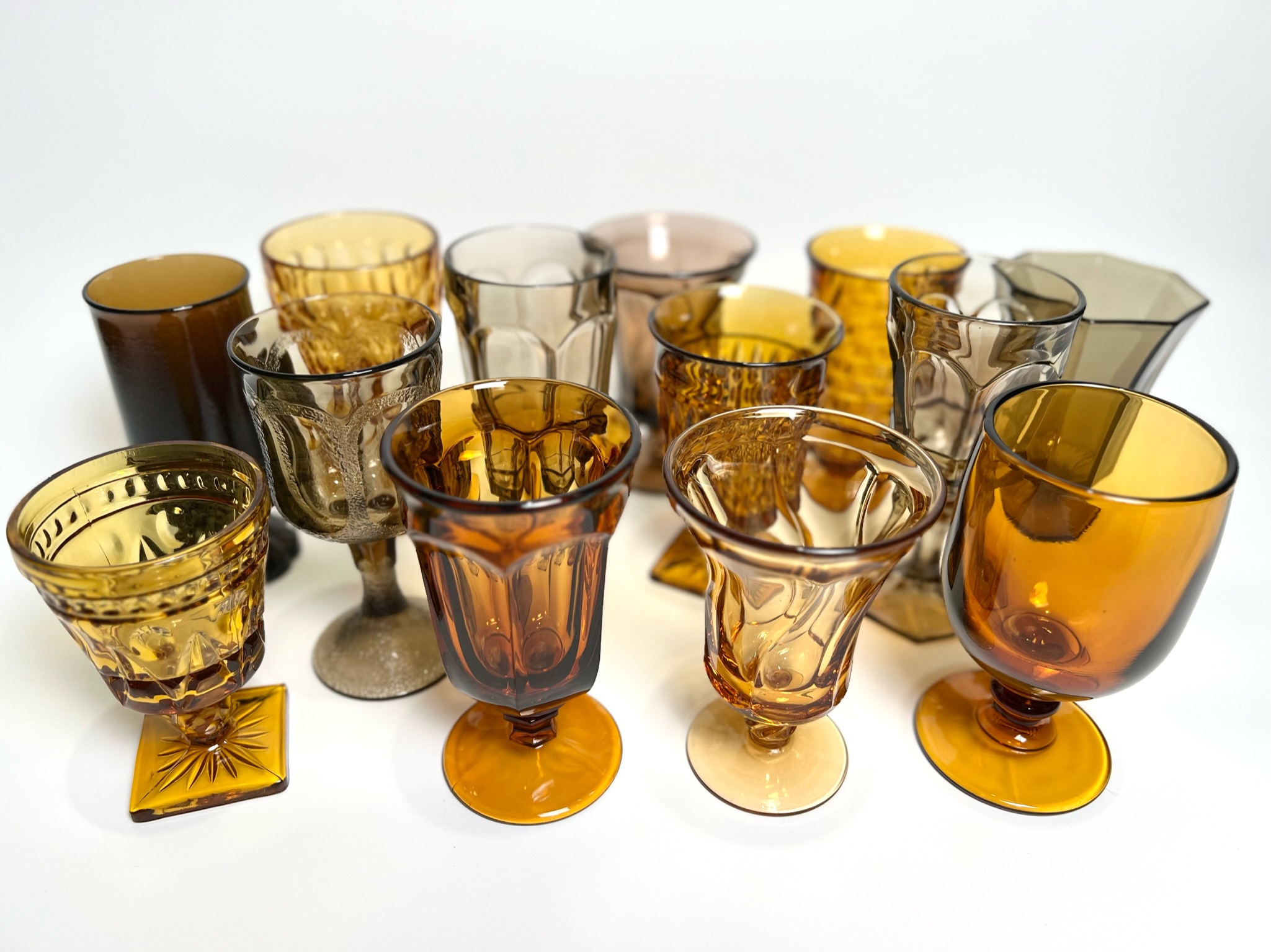 Vintage Glassware Brown and Amber Collection - Retro Vibes
