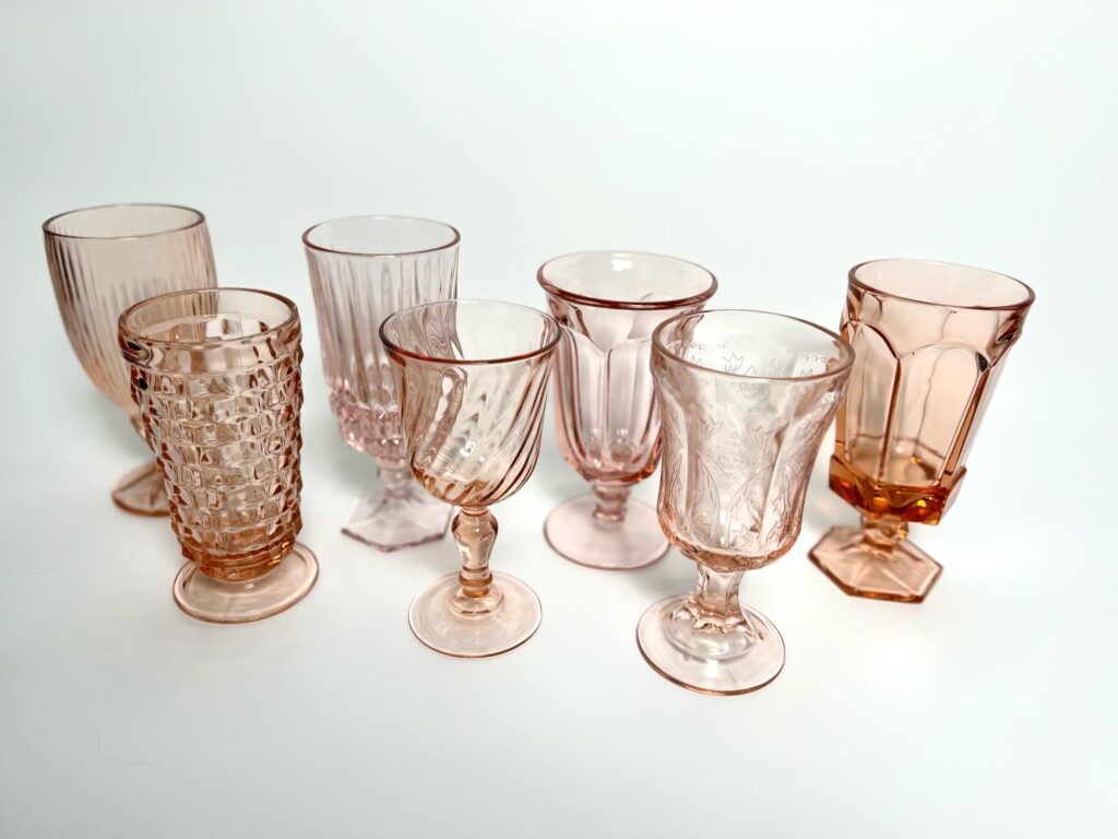 Vintage Glassware Pink Collection - Retro Vibes